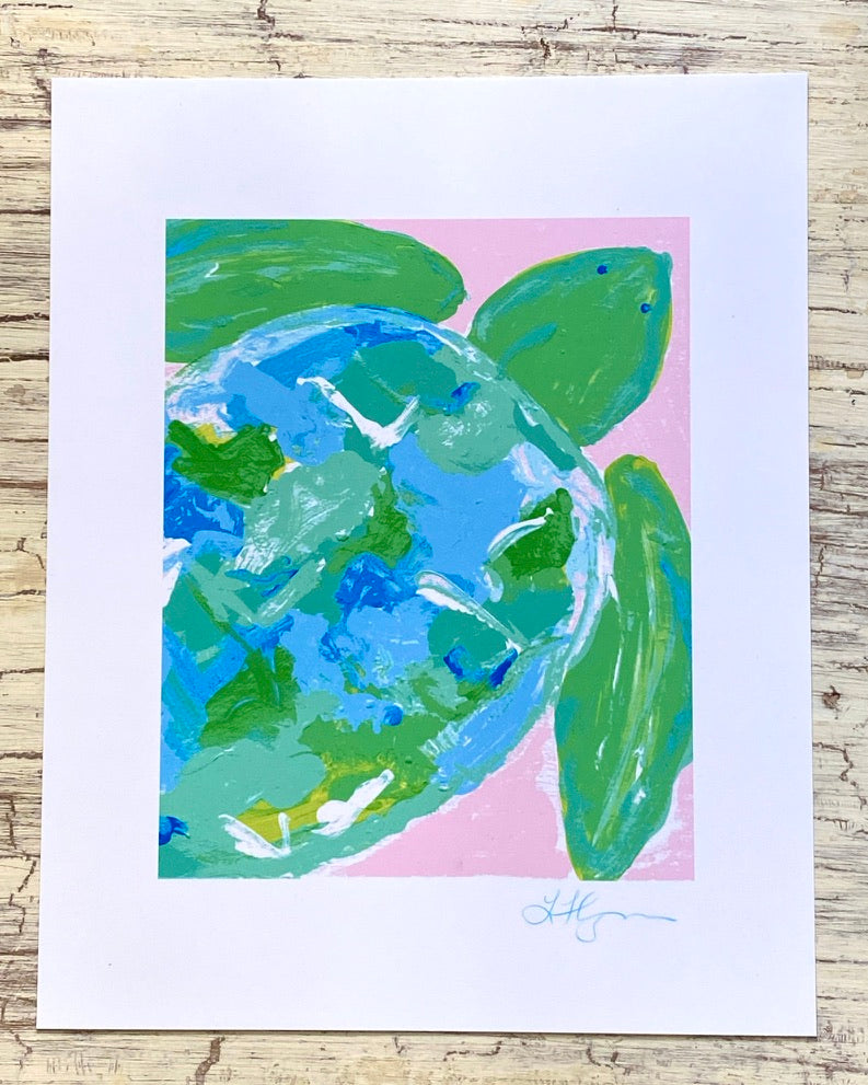Abstract Sea Turtle Art Print – Lemondaisy Design
