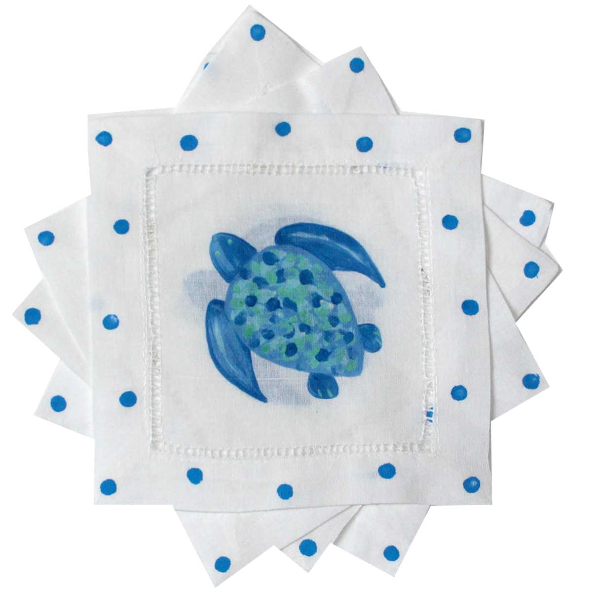 Sea Turtle Linen Cocktail Napkins | Lemondaisy Design