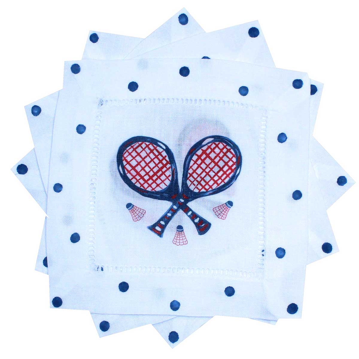 Badminton Linen Cocktail Napkins | Lemondaisy Design