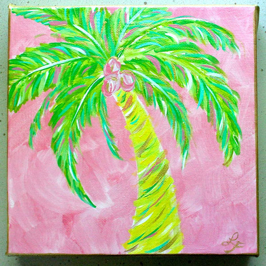 Pink Palm Tree | Original Painting | Lemondaisy Design